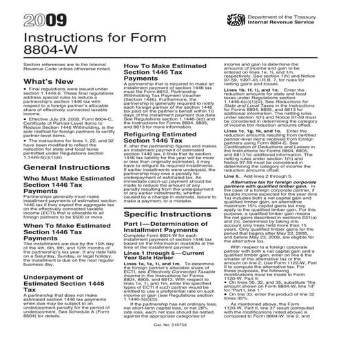 Inst 8804-W-Instructions for Form 8804-W | PDF