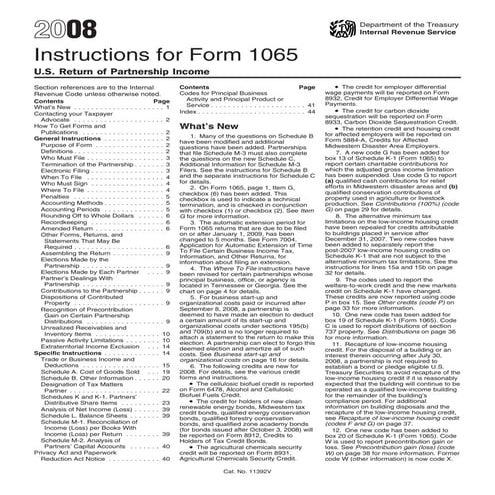 Inst 1065-Instructions for Form 1065, U.S. Return of Partnership Income ...
