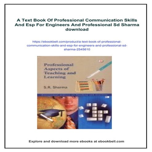 A Text Book Of Professional Communication Skills And Esp For Engineers ...