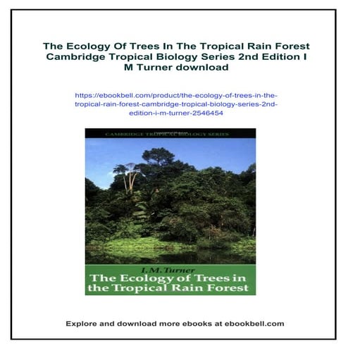 The Ecology Of Trees In The Tropical Rain Forest Cambridge Tropical ...
