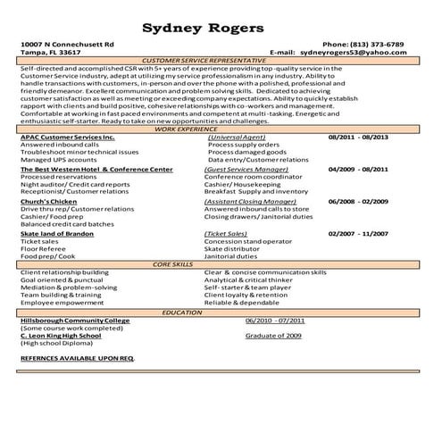 Sydney Rogers Resume 2015 | DOCX