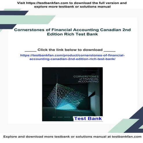 Cornerstones of Financial Accounting Canadian 2nd Edition Rich Test ...