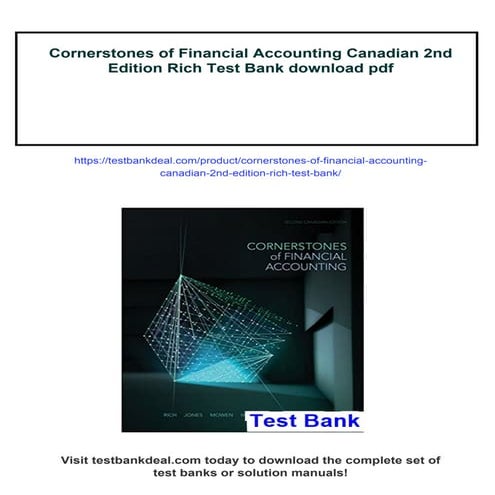 Cornerstones of Financial Accounting Canadian 2nd Edition Rich Test ...