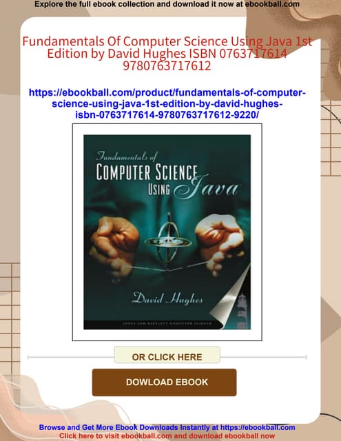 Fundamentals Of Computer Science Using Java 1st Edition By David Hughes 5115