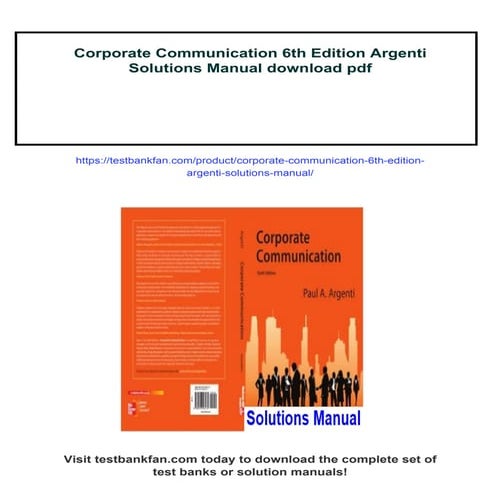 Corporate Communication 6th Edition Argenti Solutions Manual | PDF