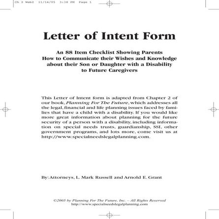 The Letter of Intent | PDF