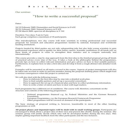 “How to write a successful proposal” . | PDF