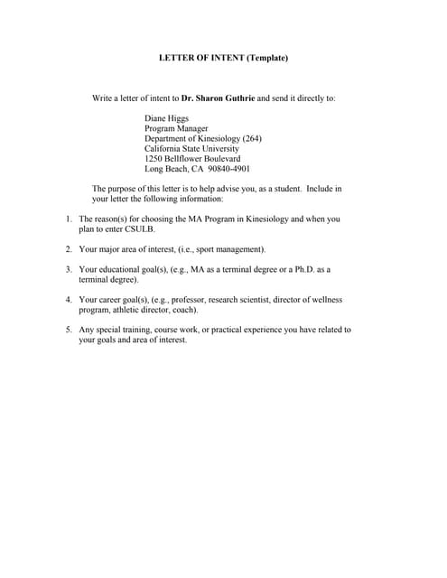 Letter of intent | DOCX