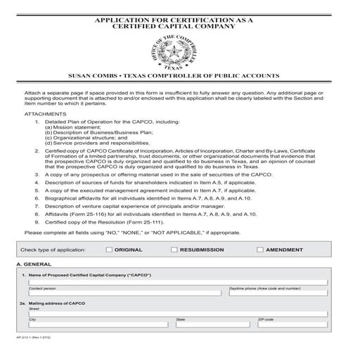 Texas CAPCO Forms | PDF