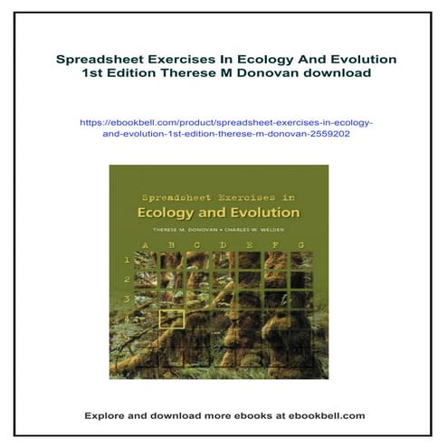 Spreadsheet Exercises In Ecology And Evolution 1st Edition Therese M ...