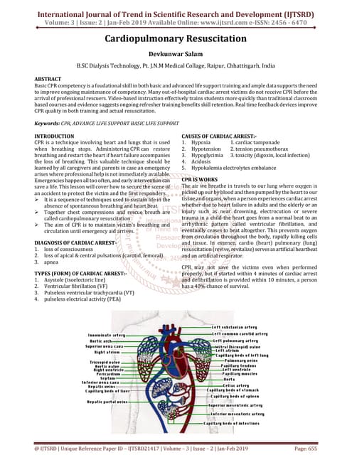 Cardiopulmonary resuscitation(cpr) | PPTX