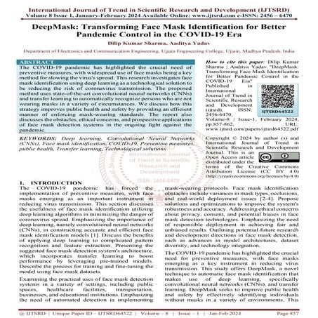 Real Time Face Mask Detection | PDF