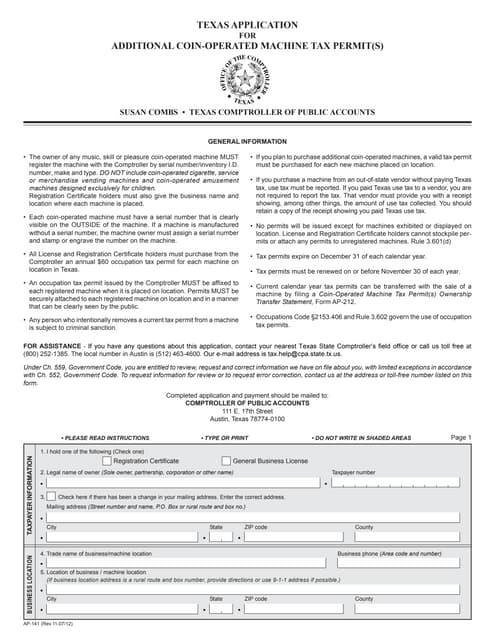 Texas Motor Fuels, Interstate Trucker, and IFTA Forms-AP-133 Texas ...