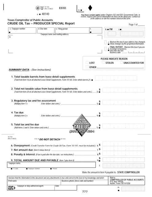 Miscellaneous Texas Tax Forms-66-102 Texas Battery Sales Fee Report | PDF