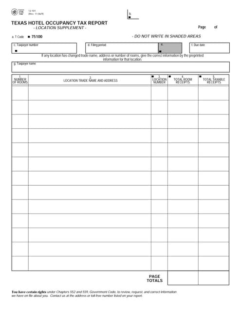 Texas Hotel Occupancy Tax Forms-12-302 Texas Hotel Occupancy Tax ...