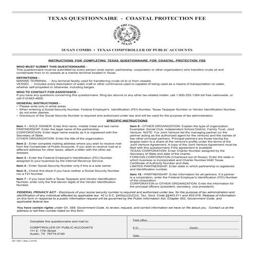 Texas Motor Fuels, Interstate Trucker, and IFTA Forms- AP-170 Texas ...