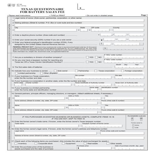 Texas Fireworks Tax Forms-AP-201 Texas Application for Sales Tax Permit ...