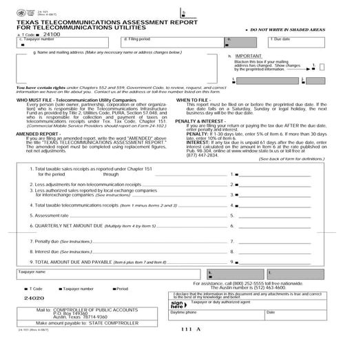 Texas Hotel Occupancy Tax Forms-12-100 Hotel Occupancy Tax Report | PDF