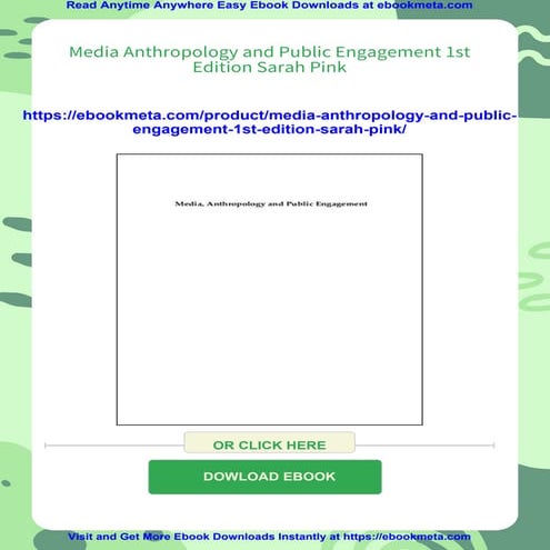 Media Anthropology and Public Engagement 1st Edition Sarah Pink | PDF