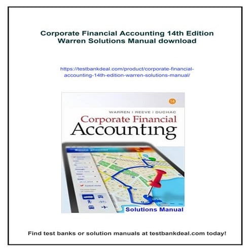 Corporate Financial Accounting 14th Edition Warren Solutions Manual Pdf