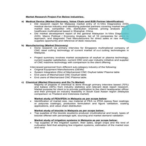 Market Research Project Summary | PDF