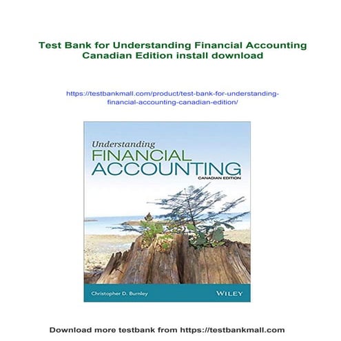 Test Bank for Understanding Financial Accounting Canadian Edition | PDF