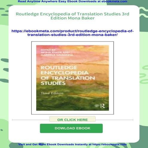Routledge Encyclopedia of Translation Studies 3rd Edition Mona Baker | PDF