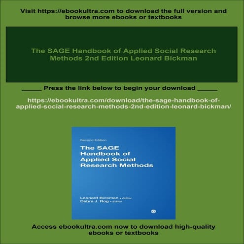 The SAGE Handbook of Applied Social Research Methods 2nd Edition ...