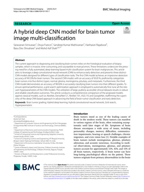 Brain Tumor Detection with Machine Learning.pptx | Brain and Nervous System Disorders | Diseases ...