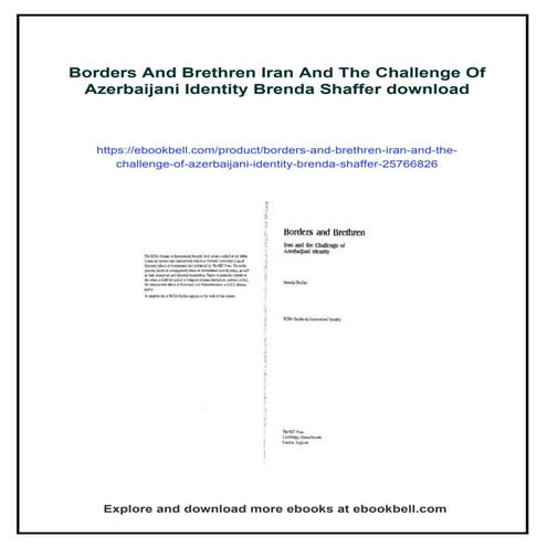 Borders And Brethren Iran And The Challenge Of Azerbaijani Identity ...