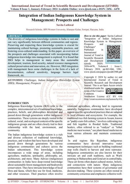 Indigenous Knowledge Systems for Agriculture | PDF | Agriculture ...