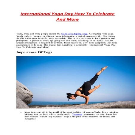 (128) international yoga day how to celebrate and more | DOCX