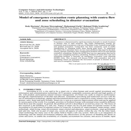 Model of emergence evacuation route planning with contra flow and zone scheduling in disaster ...
