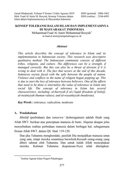 TOLERANSI ANTAR UMAT BERAGAMA | PDF