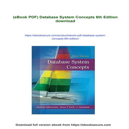 (eBook PDF) Database System Concepts 6th Edition | PDF
