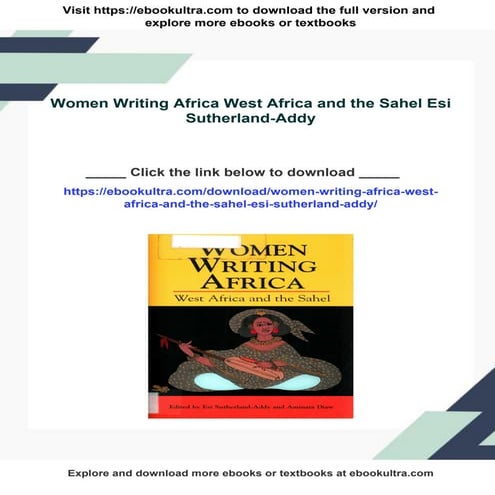 Women Writing Africa West Africa and the Sahel Esi Sutherland-Addy | PDF