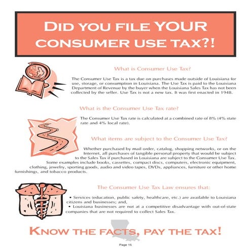 Consumer Use Tax Form | PDF | Personal Taxes | Personal Finance