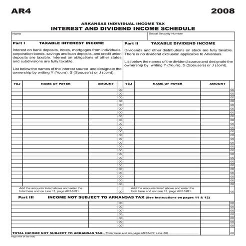 AR4 - Interest and Dividend Schedule | PDF