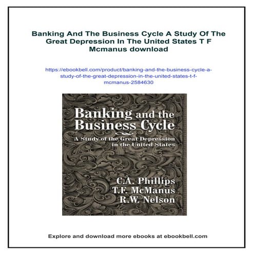 Banking And The Business Cycle A Study Of The Great Depression In The ...