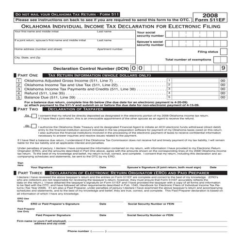 Individual Income Tax Declaration for Electronic Filing | PDF