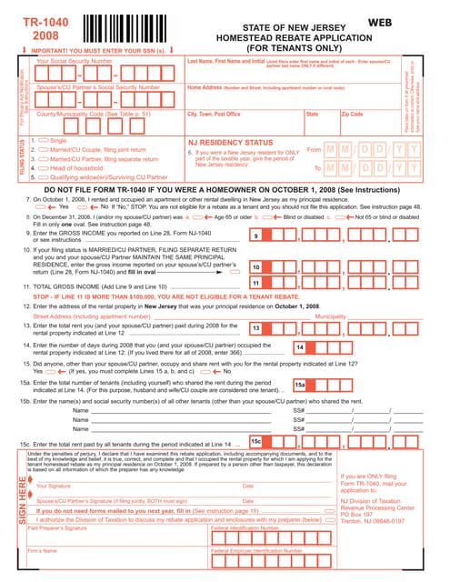 Instructions for NJ-1040ES 2009 | PDF | Government Support and Welfare ...