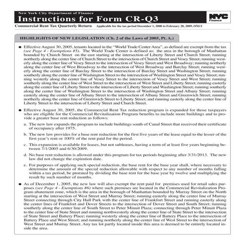 CR-Q 2008-09 Commercial Rent Tax 3rd Quarter Return | PDF