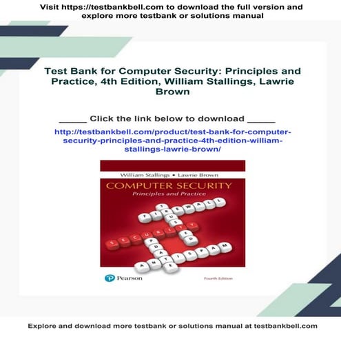 Test Bank for Computer Security: Principles and Practice, 4th Edition ...