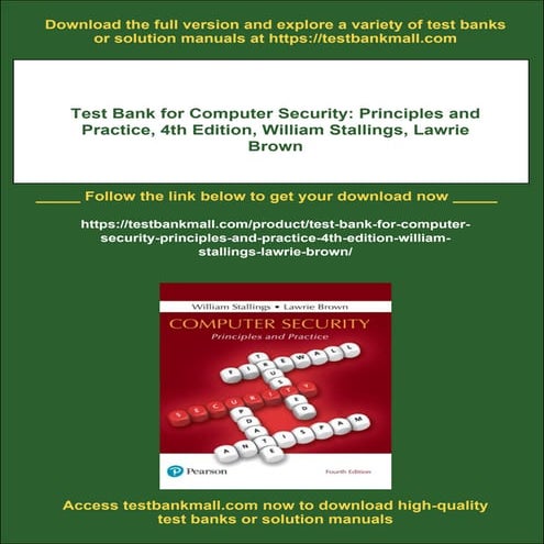 Test Bank for Computer Security: Principles and Practice, 4th Edition ...