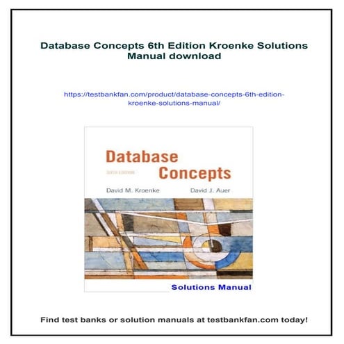 Database Concepts 6th Edition Kroenke Solutions Manual | PDF