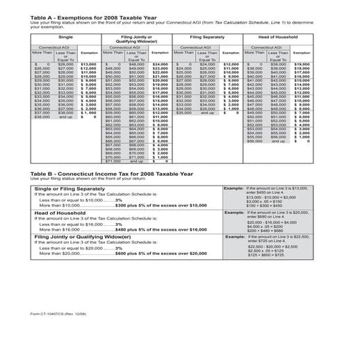 Connecticut Income Tax Withholding Supplemental Schedule | PDF