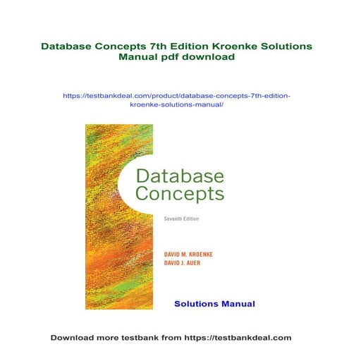 Database Concepts 7th Edition Kroenke Solutions Manual | PDF
