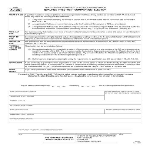 Qualified Investment Company Election | PDF