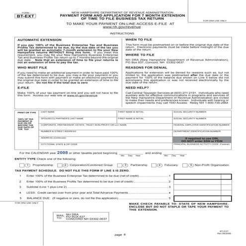 Payment Form and Application for Extension of Time to File | PDF ...
