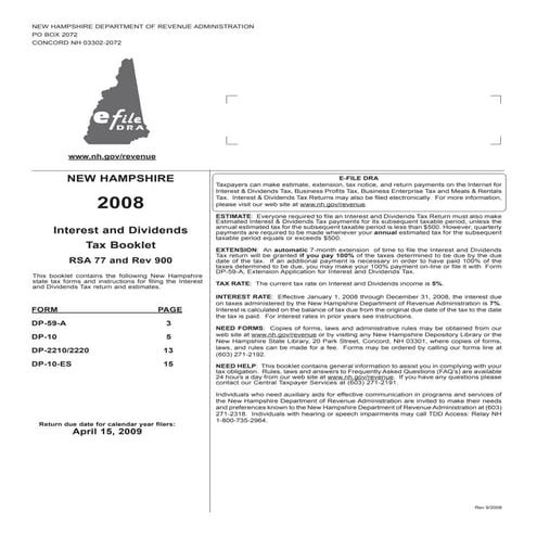 Interest and Dividends Tax Booklet | PDF